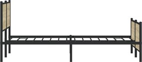 Kovový rám postele bez matrace dub sonoma 200 x 200 cm 3301367