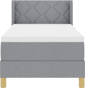 Postel s boxspringem s čelo Světle šedá 200 x 80 cm textil 3341321