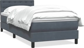 Box spring postel s matrací tmavě šedá 80x220 cm samet 3316618