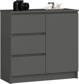 Komoda K80 Jerry 1D3SZ grafitová šedá