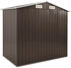 vidaXL Marketos Zahradní domek s regálem hnědý 205 x 130 x 183 cm železo