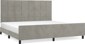 Rám postele bez matrace světle šedý 200 x 200 cm samet 3125775