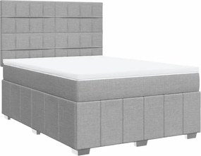 Box spring postel s matrací světle šedá 160 x 200 cm textil 3294019