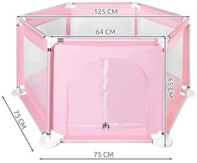 ISO Textilní ohrádka pro děti 115 x 65 cm, růžová, 8493
