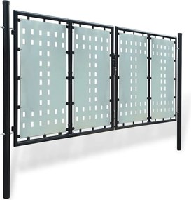 Černá jednokřídlá plotová branka 300 x 125 cm 141692