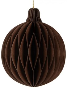 Hnědá vánoční ozdoba z papíru koule Harmonic I – 10 cm
