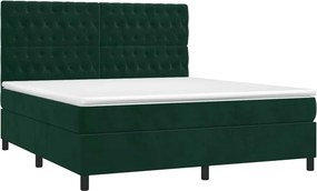 Box spring postel s matrací tmavě zelená 180x200 cm samet 3143220