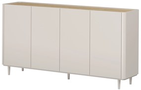 Komoda Elivo 200 cm na nožkách - kašmírová / dub olejovaný