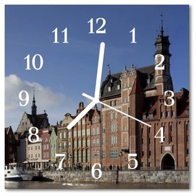Skleněné hodiny čtvercové Město Gdaňsk
