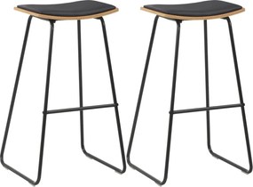 vidaXL Barové stoličky 2 ks ocelové [280077] Barva: Černá a hnědá