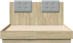 Rám postele s čelem dub sonoma 120 x 190 cm kompozitní dřevo 3209963