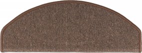 Schodové rohože 15 ks 65 x 24 x 4 cm kávově hnědé, půlkulaté, velké 133888