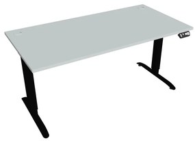 Elektr. nastavitelný stůl 160x80 s pamětí - HOBIS MOTION MS 2M 1600 Dekor stolové desky: šedá, Barva kovové podnože: černá