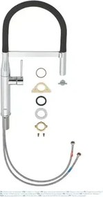Grohe Essence - Dřezová baterie s flexibilním ramenem s přepínačem chr