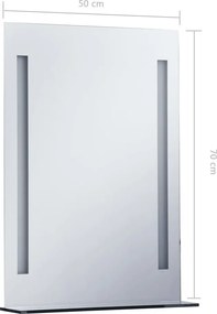 vidaXL Koupelnové nástěnné zrcadlo s LED světlem a policí 50 x 70 cm [144714]