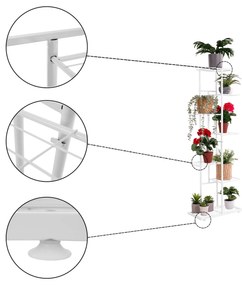 Kondela Kovový stojan na květiny, bílá, BAMIR TYP 2