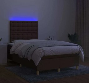 vidaXL Box spring postel s matrací a LED 120 x 200 cm textil [3135744] Barva: světle šedá
