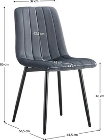 Židle, tmavě šedá Velvet látka/černá, RAMITA TYP 1