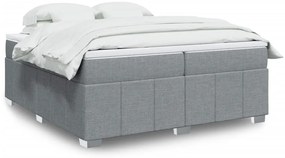 Box spring postel s matrací světle šedá 200 x 200 cm textil 3285498