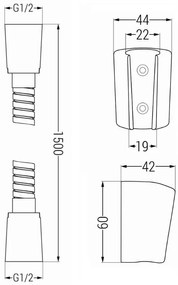 Mexen příslušenství - 1-bodový ruční sprchový set R-72, černá, 785726053-70