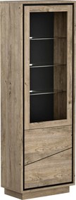 XXXLutz VITRÍNA, antracitová, koňaková, 68/201/37 cm Hom`in - Kredence a vitríny - 000552059502