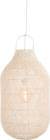 Závěsné bílé ratanové stínidlo Cylsha - Ø 40*75 cm/ E27