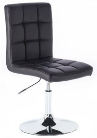 LuxuryForm DESIGN Otočná židle TOLEDO na stříbrném talíři - černá
