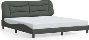 Rám postele s LED bez matrace Hvar Tmavě šedá 180x200 cm Látka 3213719