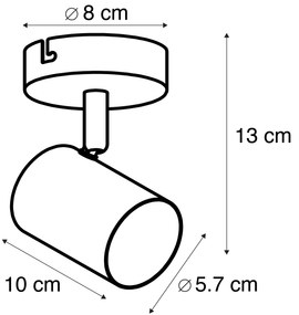 Chytrý reflektor černý vč. WiFi GU10 nastavitelný - Jeana