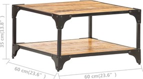 Konferenční stolek 60 x 60 x 35 cm masivní mangovníkové dřevo 321794