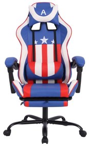 Dalenor Herní židle Game, syntetická kůže, modrá / bílá