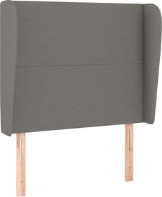 Čelo postele typu ušák tmavě šedé 103x23x118/128 cm textil 3117667