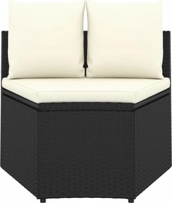 vidaXL 5dílná zahradní sedací souprava s poduškami polyratan [3064908] Barva: Černá
