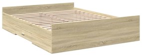 Rám postele se zásuvkami dub sonoma 150x200 cm kompozitní dřevo
