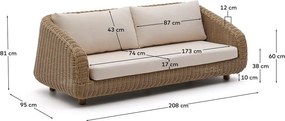Béžová/v přírodní barvě čalouněná zahradní pohovka Meria – Kave Home