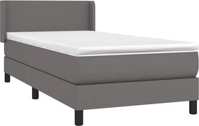 Box spring postel s matrací šedá 100x200 cm umělá kůže 3130647