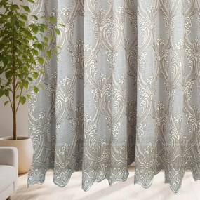 Voálová Luxusní vyšívaná záclona Versailles White and Beige metráž Ervi 3634-152
