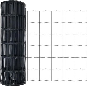 Evropský plot se hroty 25 x 0,8 m Ocel potažená PVC Šedá 3350688