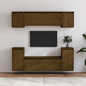 vidaXL TV skříňky 6 ks masivní borové dřevo [3100190] Barva: Černá