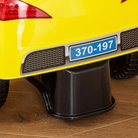 HOMCOM Dětské odrážedlo s volantem, světly a integrovanou hudbou, auto pro děti z PP a kovu, 63,5x28x36 cm, žluté