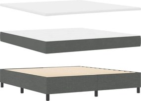 Postel s boxspringem s čelo Tmavě šedá 180 x 200 cm textil 3339407