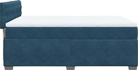 Box spring postel s matrací modrá 140 x 200 cm samet 3288640