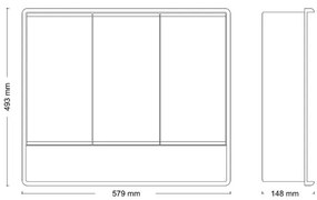 Jokey Plastové skříňky LYMO Zrcadlová skříňka (galerka) - bílá - š. 59 cm, v. 50 cm, hl. 15 cm 188413200-0110