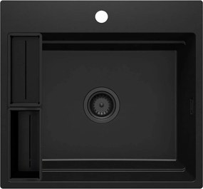 Deante Magnetic, 1-komorový granitový dřez 560x520x220mm, černá matná, DEA-ZRM_N10A