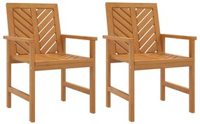 Zahradní jídelní židle 2 ks masivní akáciové dřevo,  362227