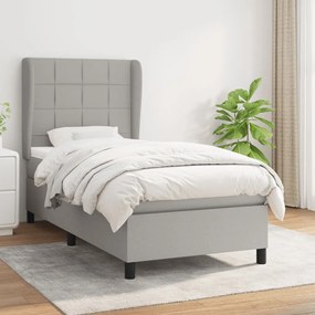 Box spring postel s matrací světle šedá 80 x 200 cm textil,  3127917