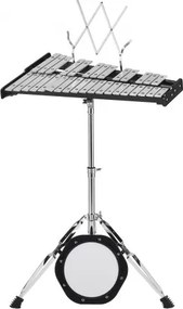 32 Note Glockenspiel xylofonový zvonek s paličkami, stojanem a cvičnou podložkou