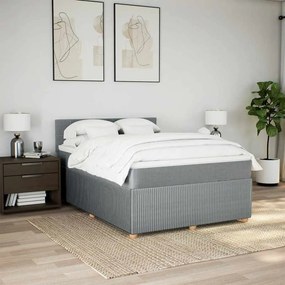 Box spring postel s matrací světle šedá 140 x 190 cm textil 3287451