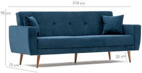 Atelier del sofa Rozkládací pohovka VIVALDE modrá 825BLC1419