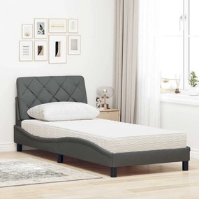 Postel s matrací tmavě šedá 90 x 190 cm textil 3310707